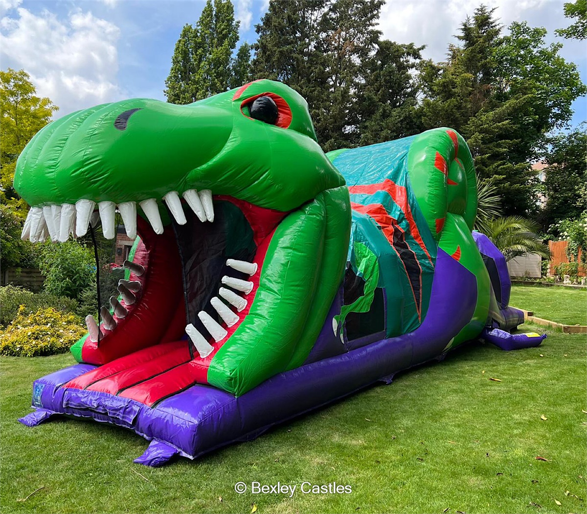 Dino Obstacle Course & Cage Bounce N Slide - Bouncy Castle Hire in ...