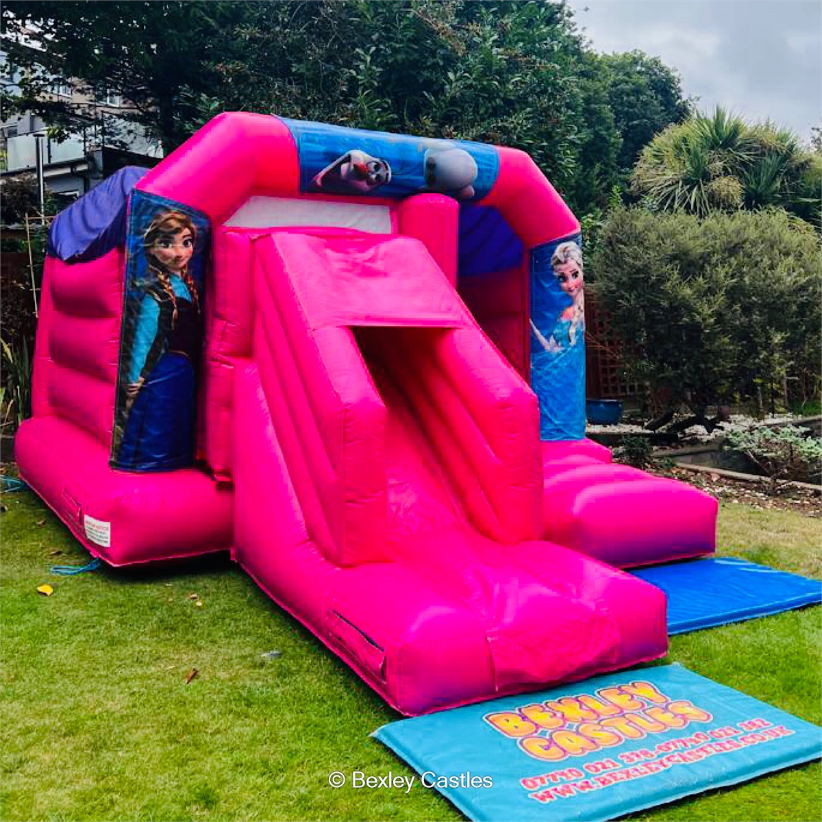Frozen Pink Bounce N Slide 13ft x 18ft x 10ft - Bouncy Castle Hire in ...