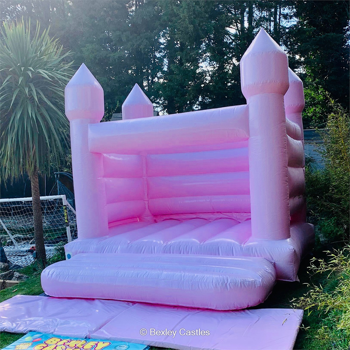 Pastel Pink Turret Bouncy Castle & Soft Play NEW - Bouncy Castle Hire ...